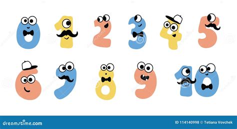 Cartoon Numbers 1 10