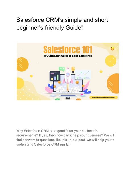 ppt salesforce crm s simple and short beginner s friendly guide