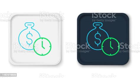 라인 타임은 흰색 배경에 격리 된 돈 아이콘입니다 돈은 시간입니다 효과적인 시간 관리 시간을 돈으로 변환합니다 다채로운 개요 개념 벡터 개념에 대한 스톡 벡터 아트 및 기타