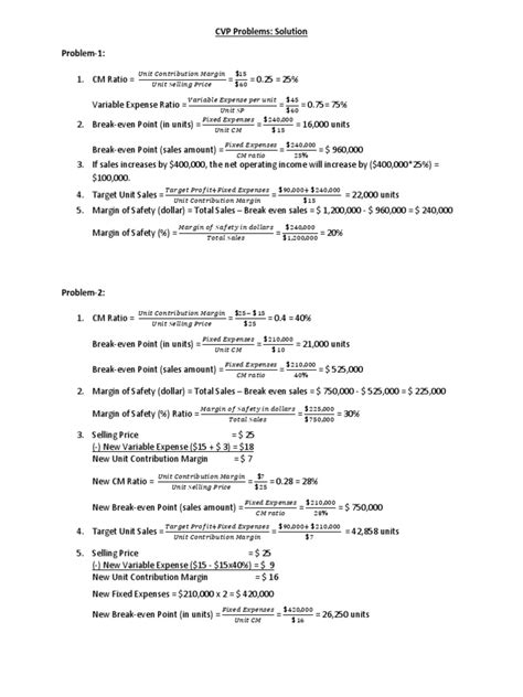 Cvp Solution Pdf Pdf Business Process Accounting