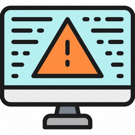 Computer Desktop Error Exclamation Hacker Screen Warning Icon