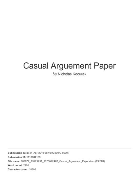 Casual Arguement Paper Revised Pdf