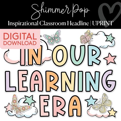 Printable In Our Learning Era Classroom Headline Shimmer Pop In 2025