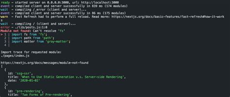 Website Tutorial Error Cant Resolve Fs · Vercel Nextjs · Discussion 41449 · Github