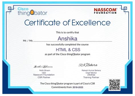 Anshika Mittal On Linkedin Html Css Certification Achievementunlocked Nasscom