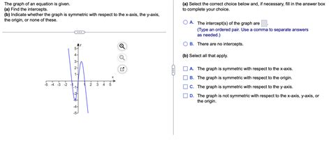solved the graph of an equation is given a find the