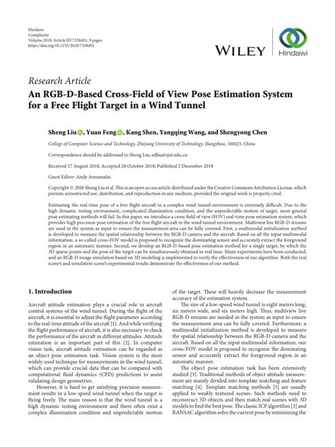 Pdf An Rgb D Based Cross Field Of View Pose Estimation System For A Free Flight Target In A