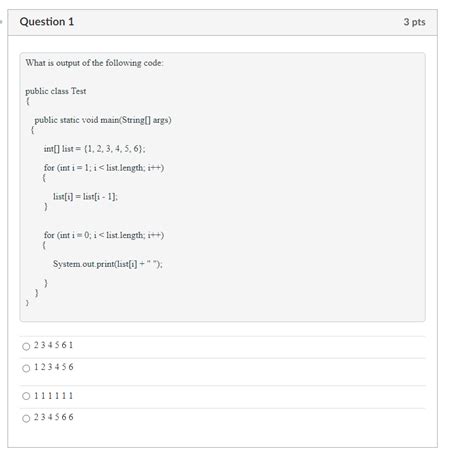 Solved What Is Output Of The Following Code Public Class Chegg