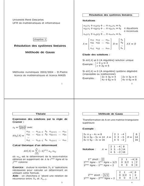Alg3 Cours 1 TD Algebre Universit E Ren E Descartes UFR De Math