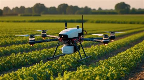 An Advanced Autonomous Robot Drone Equipped With Sensors And Ai Technology Is Operating In An