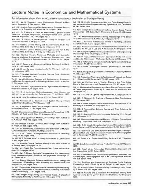 Lecture Notes In Economics And Mathematical Systems O Onom Pdf Macroeconomics Mining