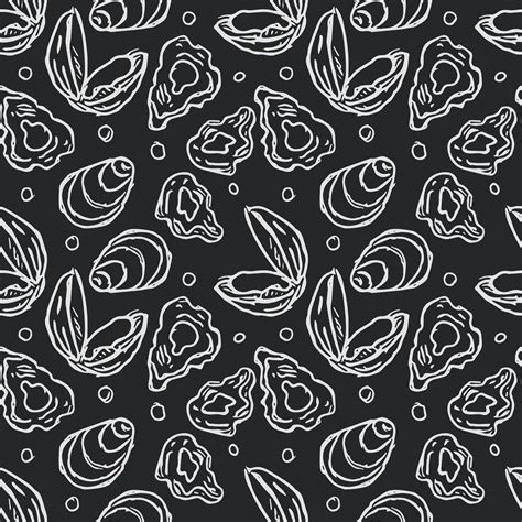 Seamless Seafood Pattern Drawn Seafood Background 25369604 Vector Art