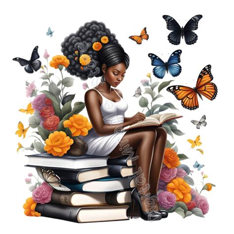 Black Woman Reading Png Reading Black Girl Bookworm Black Girl Melanin Black Girl African