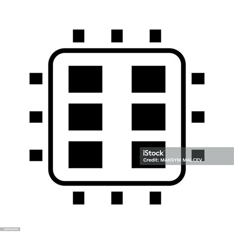 칩 아이콘입니다 현대 칩 픽토그램 모바일 앱 및 웹사이트 디자인을 위한 트렌디한 상징 흰색 배경에 분리된 벡터 그림입니다 Cpu에 대한 스톡 벡터 아트 및 기타 이미지
