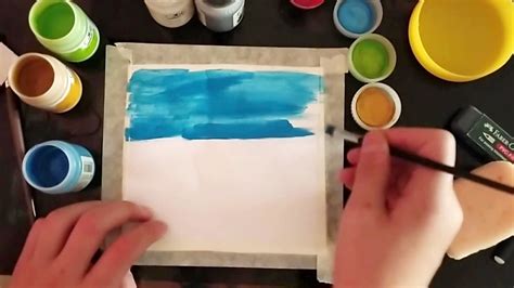 اموزش نقاشی منظره زیبا با گواش