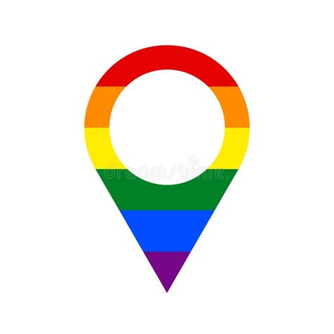 Lgbt Rainbow Flag Colors Location Pin Map Pin Icon Lgbt Friendly Place Vector Illustration