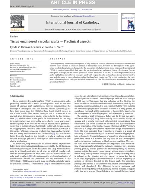 Thomas2013 Vascular Grafts Pdf Tissue Engineering Stem Cell