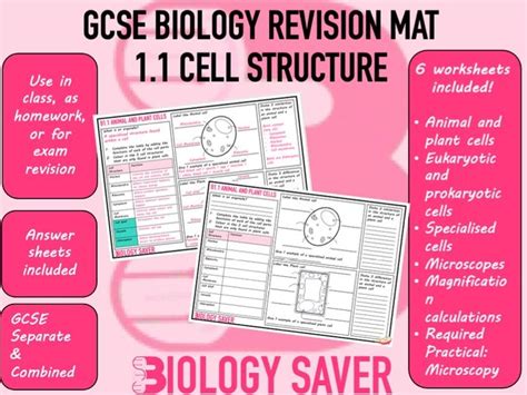 Gcse Biology Revision Bundle 1 1 Cell Structure Teaching Resources