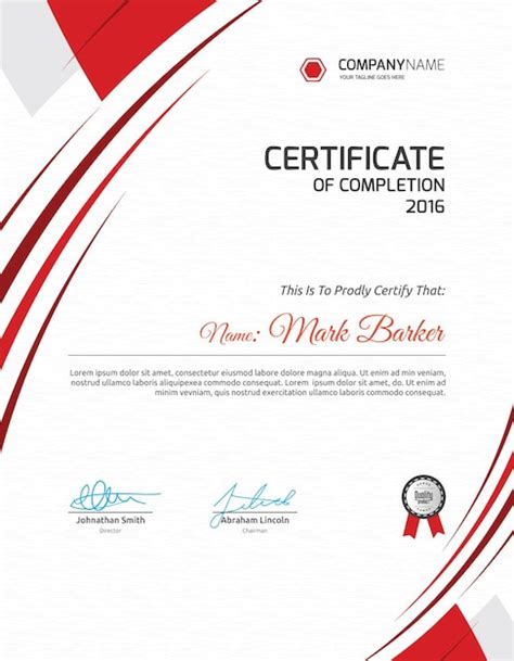 Premium Vector Portrait Certificate Template