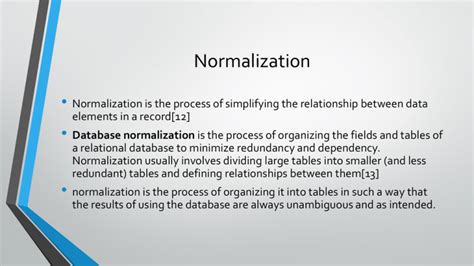 Normalization
