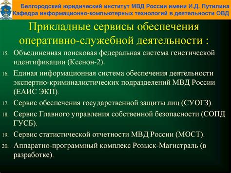 Информационные технологии в деятельности органов внутренних дел Российской Федерации