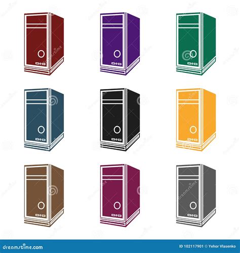 System Unit Icon In Black Style Isolated On White Background Personal Computer Symbol Stock