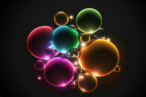Premium Photo Glowing And Illuminated Spherical Color Abstract Colors