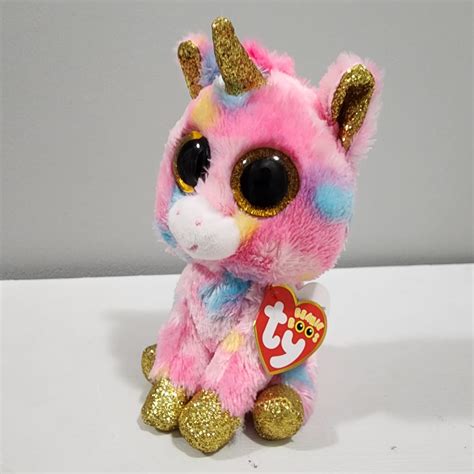 Ty Beanie Boos Fantasia The Pink Unicorn Glitter Eyes 6 Inch Etsy