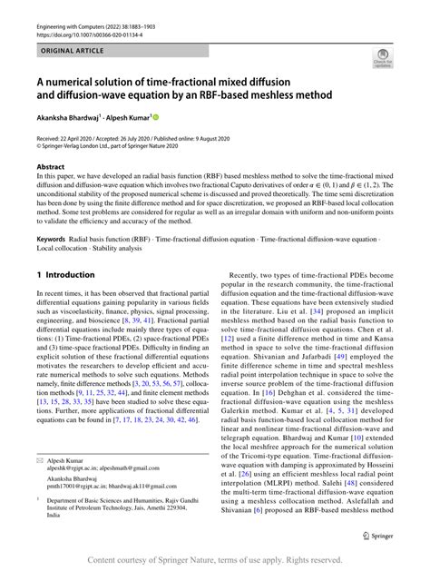 A Numerical Solution Of Time Fractional Mixed Diffusion And Diffusion Wave Equation By An Rbf
