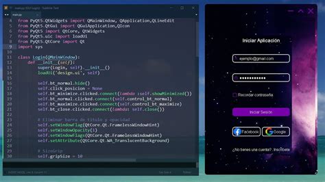 Gui Moderna Aplicación De Inicio De Sesión En Pyqt5 Youtube