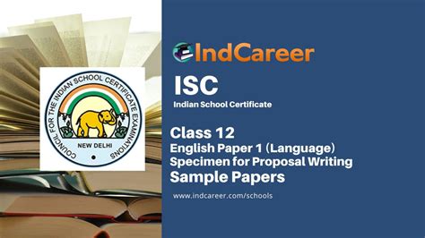 ISC Class English Paper Language Specimen For Proposal Writing Sample Paper IndCareer