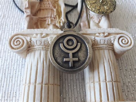 Plutos Astrological Symbol Necklace Pluto Glyph Jewelry Planetary Glyph Astronomical Symbol