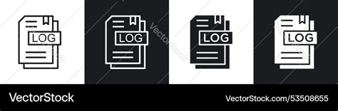 Log Fileline In Thin Line Black Color Flat Simple Vector Image
