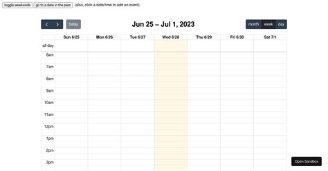 Fullcalendar React Codesandbox