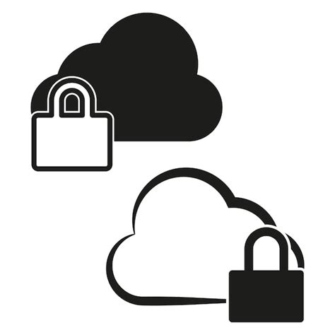 Premium Vector Secure Cloud Service Concept Encrypted Data Storage Digital Security Lock
