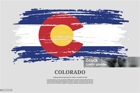 브러시 스트로크 효과와 정보 텍스트 포스터 벡터와 콜로라도 국기 공휴일에 대한 스톡 벡터 아트 및 기타 이미지 공휴일 관광