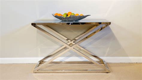 Chrome Console Table With Glass Ghshaw Ltd