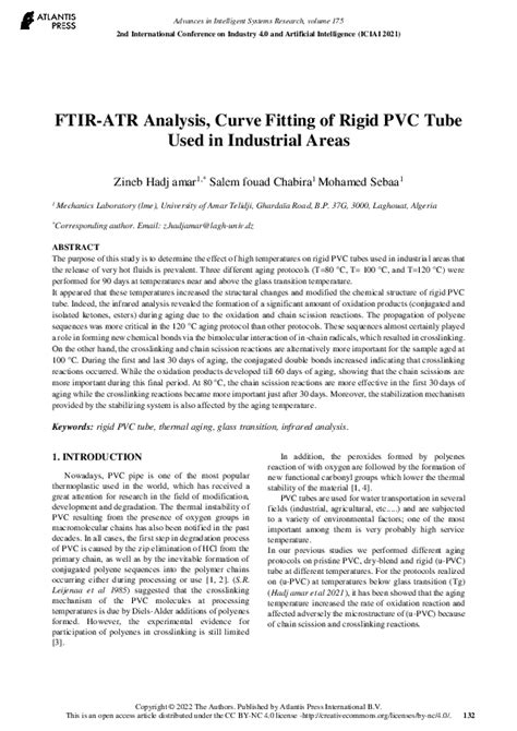 Pdf Ftir Atr Analysis Curve Fitting Of Rigid Pvc Tube Used In