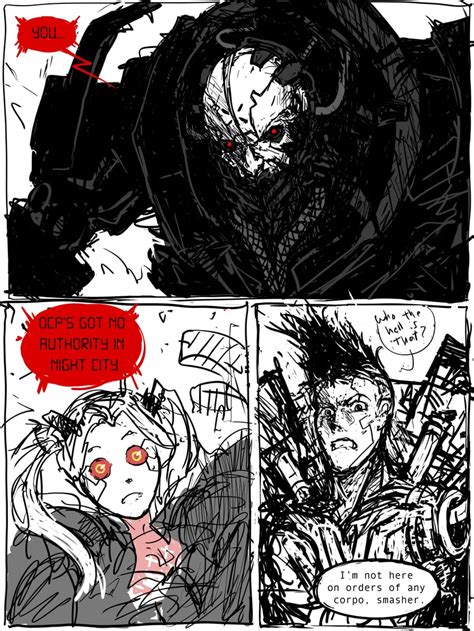 rebecca david martinez and adam smasher cyberpunk and 2 more drawn by spaghetti bastard