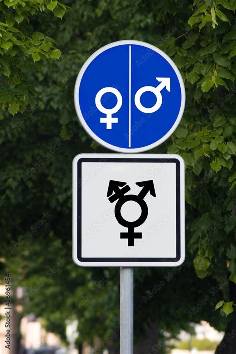 All Welcome Differences Are Tolerated A Command Road Sign With A Female Gender Symbol On One