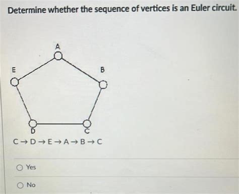 Answered Determine Whether The Sequence Of Vertices Is An Euler Kunduz