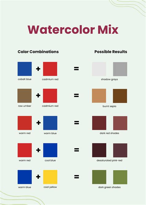 FREE Color Mix Chart Template Download In PDF Illustrator 60 OFF