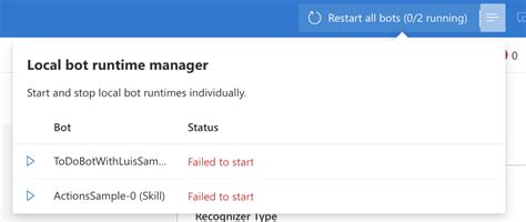 start bot buttons says restart bot even when all bots have failed · issue 5989 · microsoft