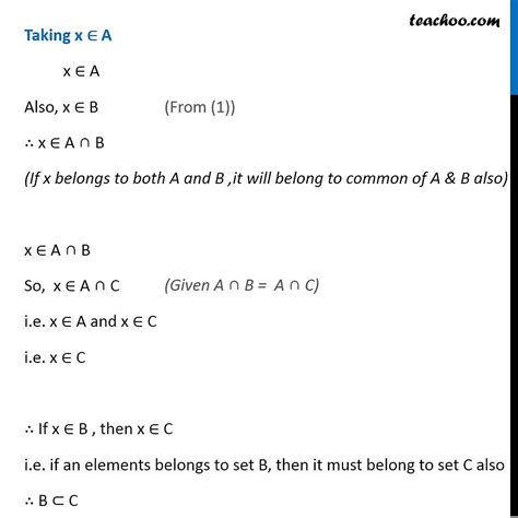 Misc Let A U B A U C And AB AC Show That B C