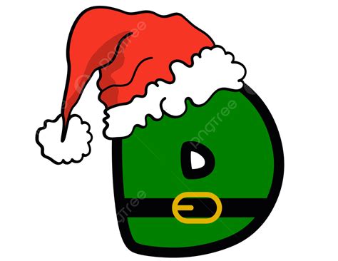 D Alphabet Santa Hat Christmas D Alphabet Santa Christmas Santa Hat Png And Vector With