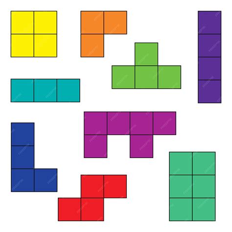 Premium Vector Set Of Colorful Blocks For Tetris Game Vector Illustration