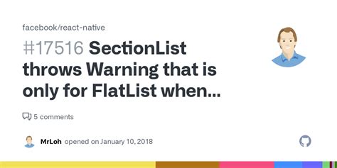 Sectionlist Throws Warning That Is Only For Flatlist When Using