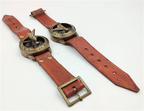 Brass Direction Sundial Compass Wrist Band T