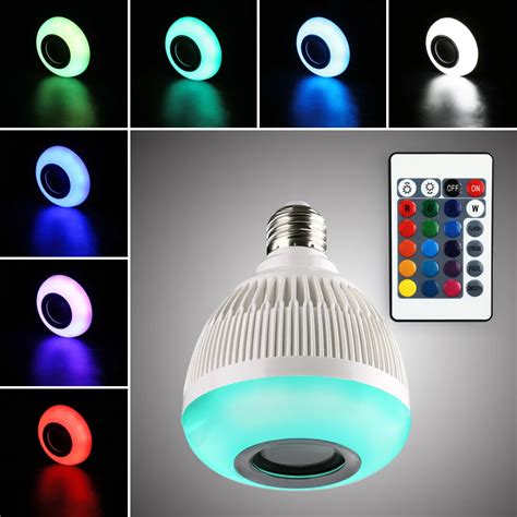 Wireless Bluetooth Speaker RGB Color LED Light Bulb Remote Control LED Lamp Built In Speaker