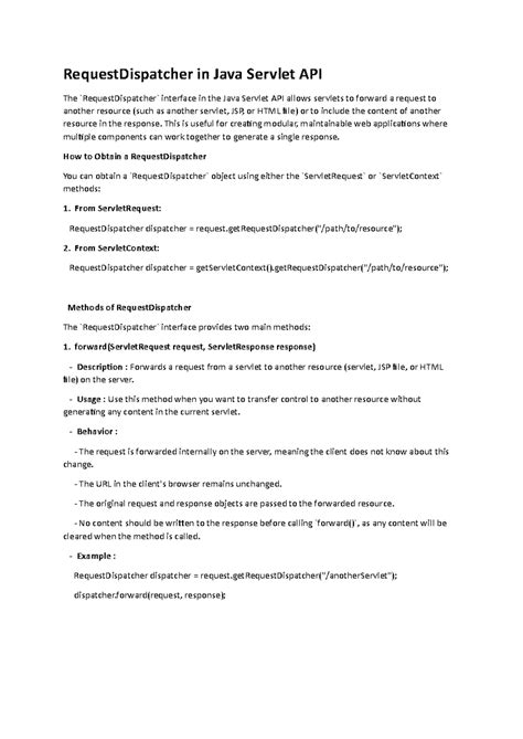 Aj Unit 2 Java Requestdispatcher In Java Servlet Api The
